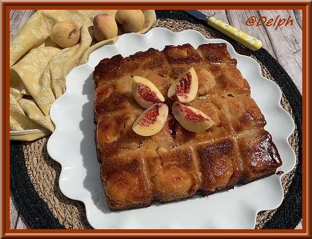 G teau Renvers Aux P ches De Vigne De Oh La Gourmande Et Ses Recettes